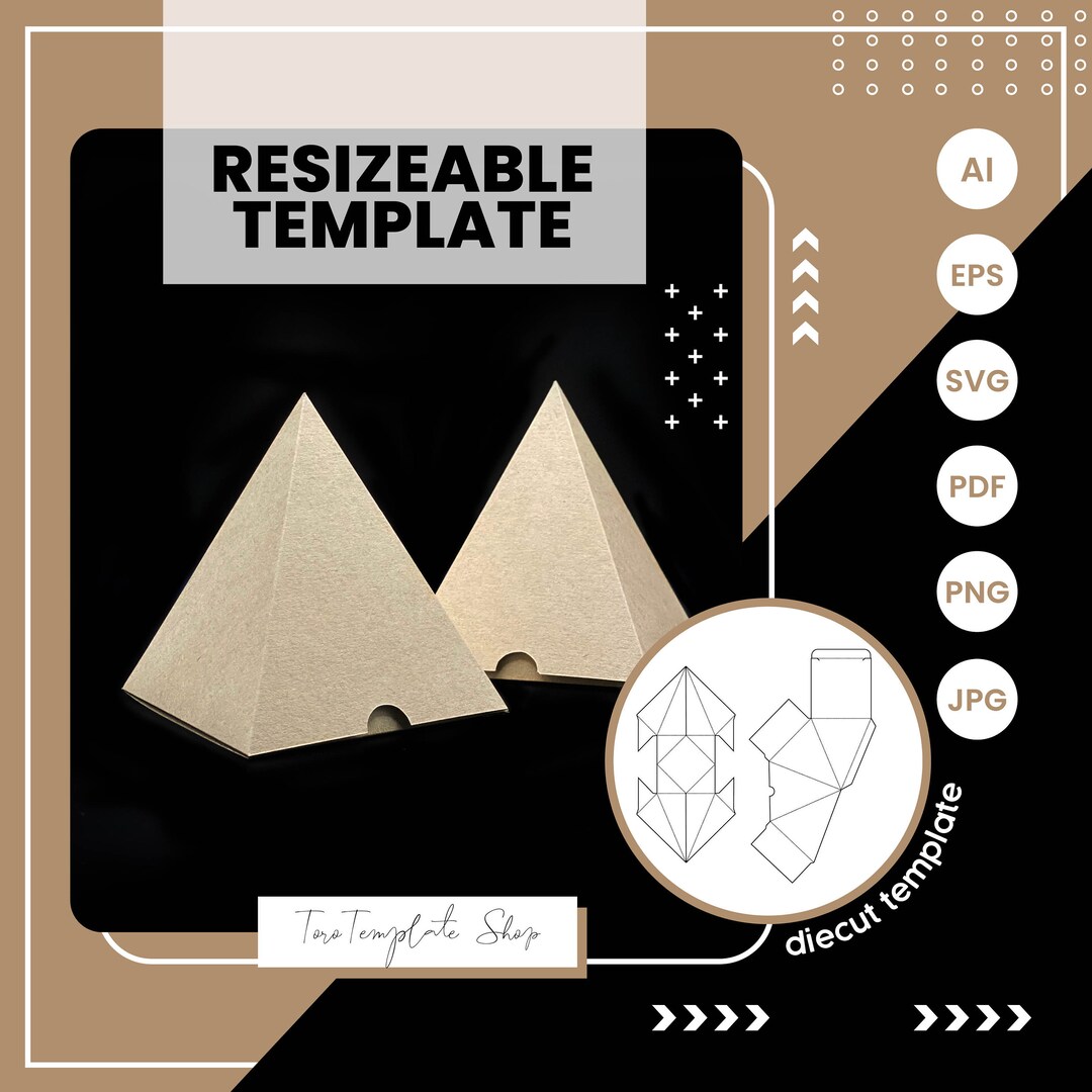 Pyramid Box Template, Gift Box Template, Candy Box Template, Cookies ...