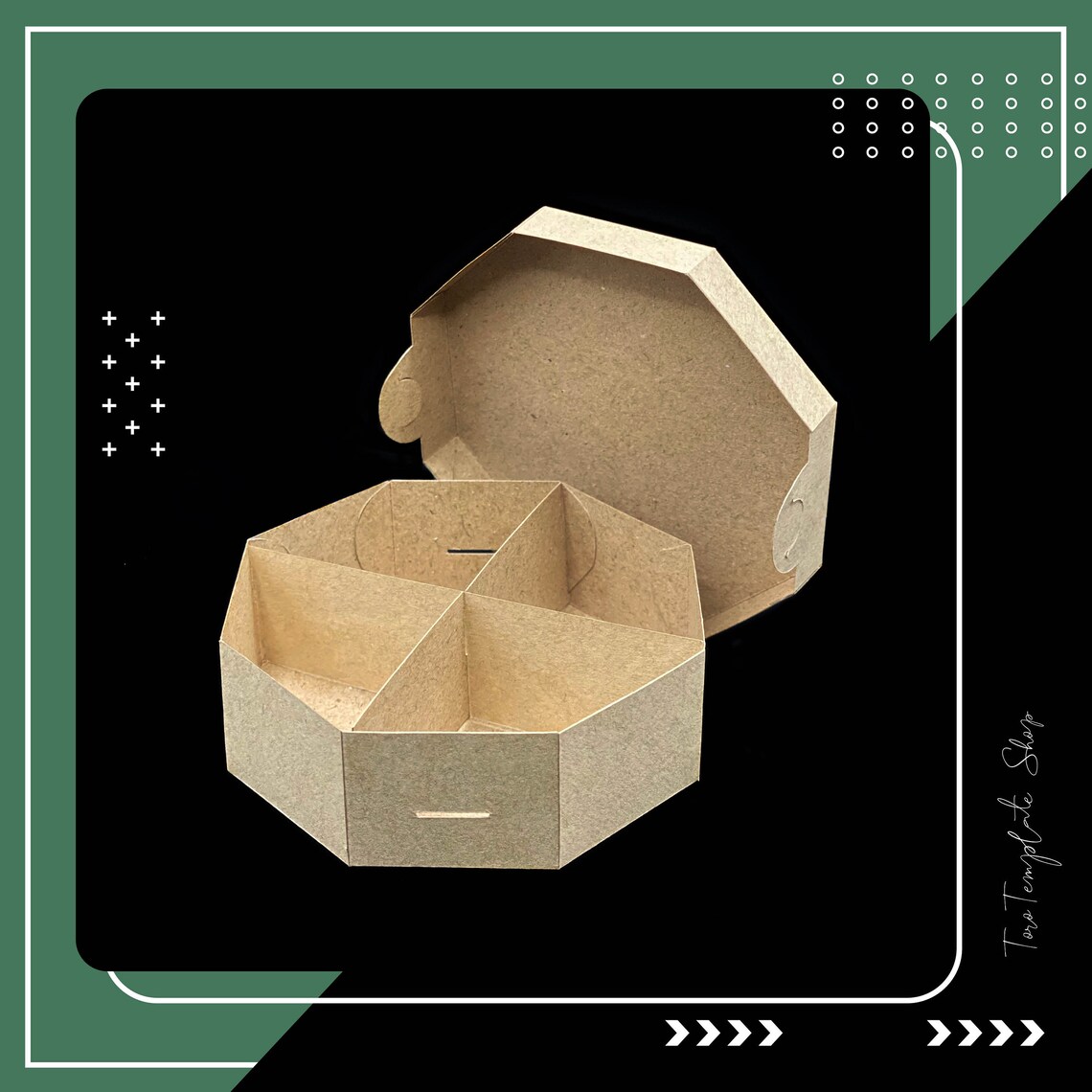 Octagon Box With Lid Template, Gift Box Template, Candy Box Template ...