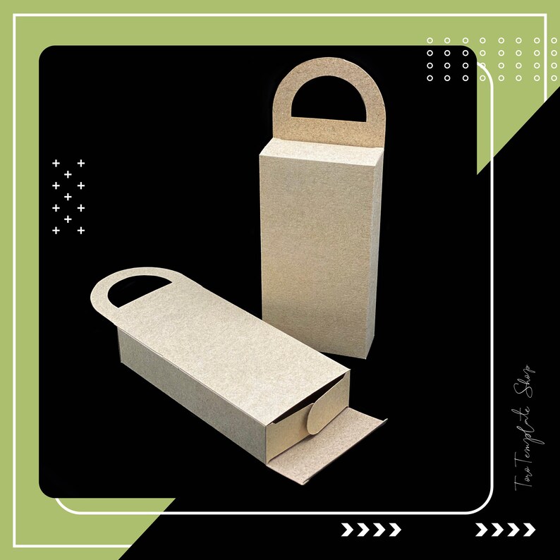 Rectangle Gift Box Template With Handle (digital Download) - Etsy