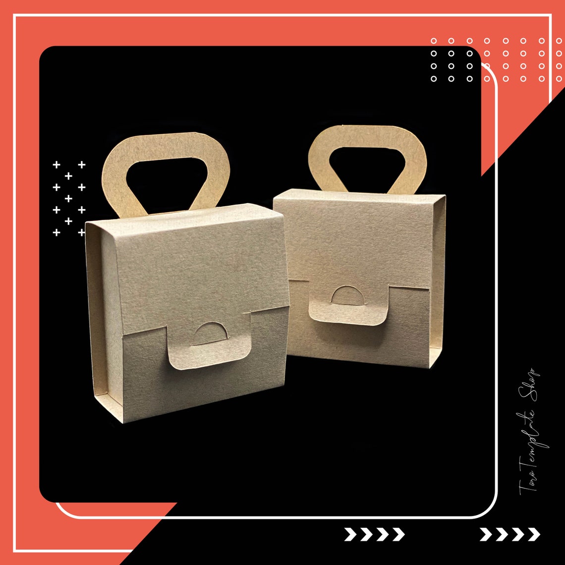 Box With Handle Template, Gift Box Template, Candy Box Template ...