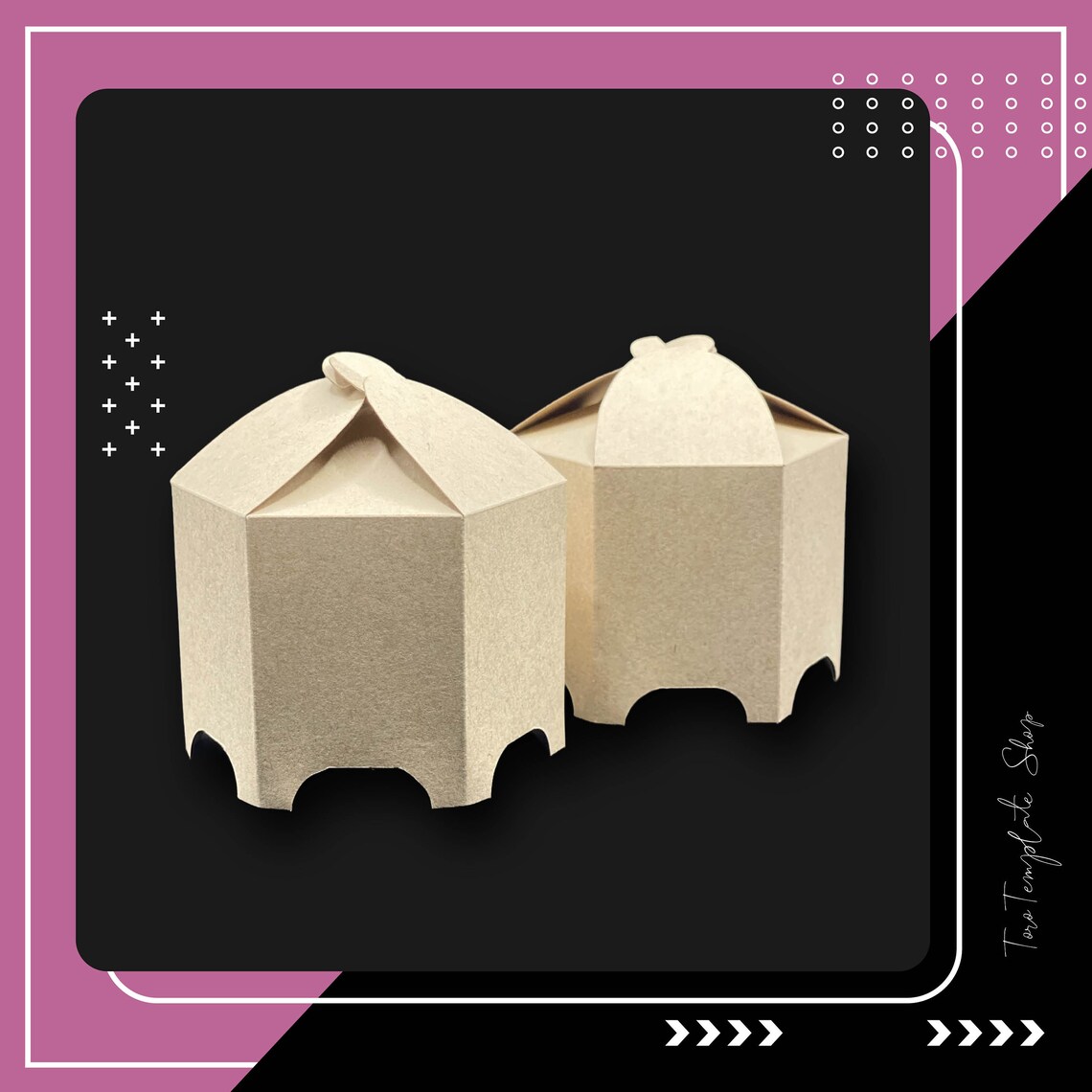 Hexagon Box Template, Box With Stand Template, Gift Box Template, Candy ...