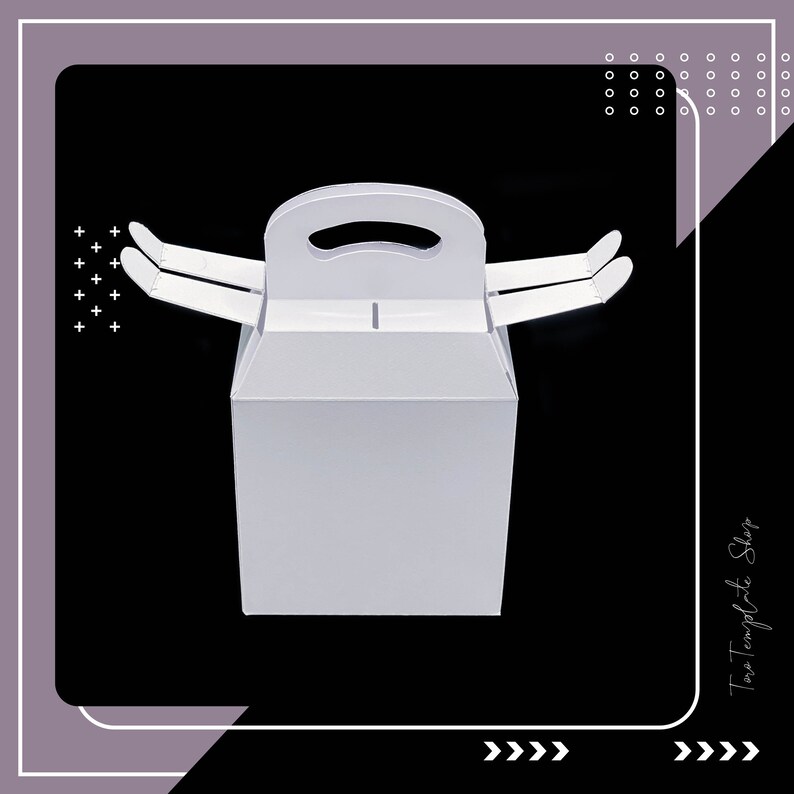 Box With Handle Template, Gift Box Template, Candy Box Template ...