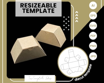 Rectangle Drawer Box Template, Gift Box Template, Candy Box Template ...