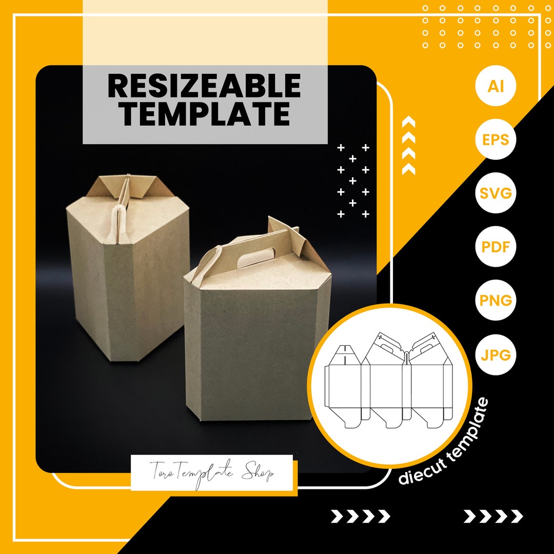Cut Corner Triangle Box Template, Box Template, Gift Box Template ...