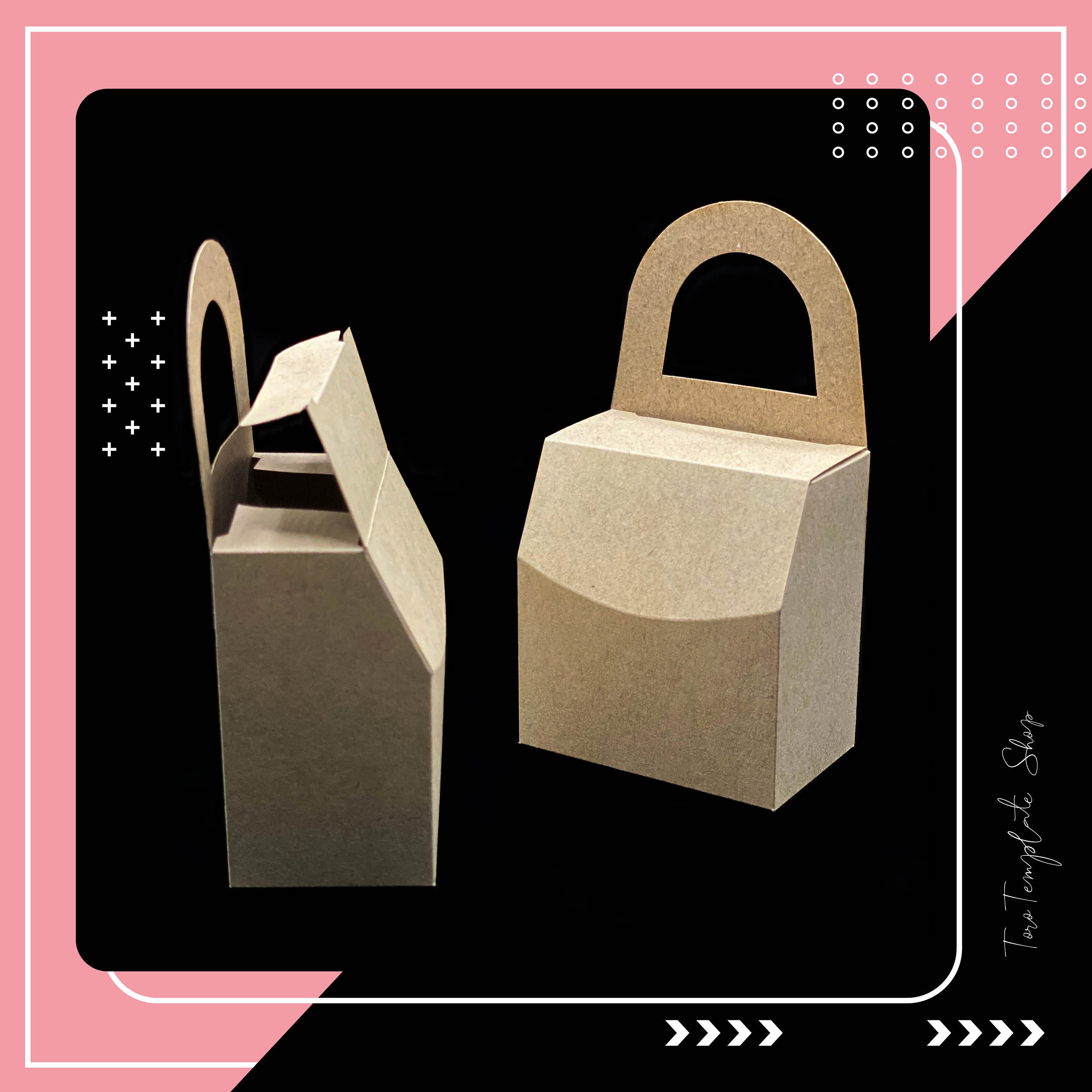 Box With Handle Template Gift Box Template Candy Box - Etsy