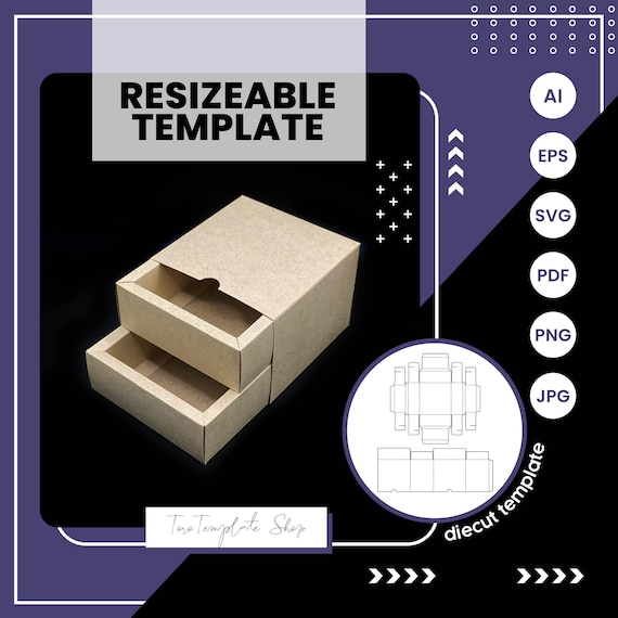 2 Drawer Box Template Gift Box Template Candy Box Template - Etsy
