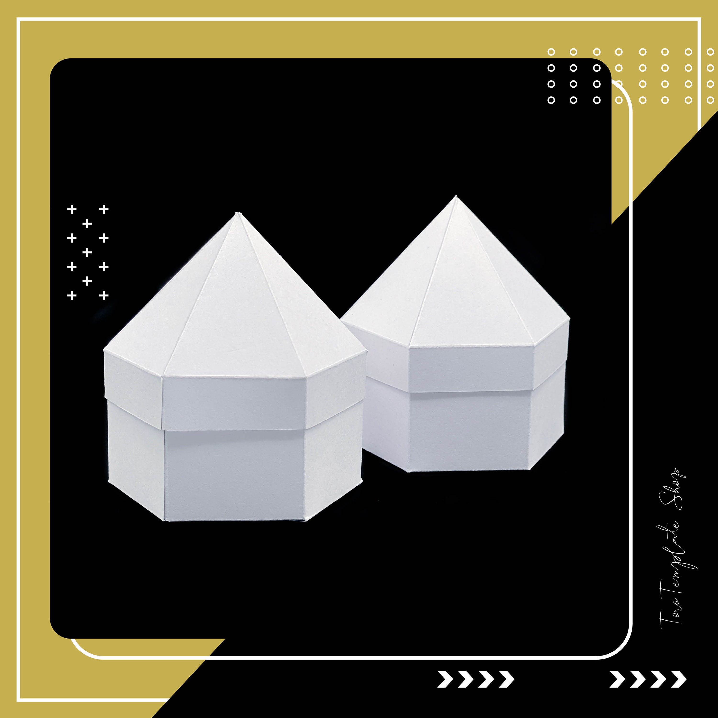 Hexagon Box With Lid Template, Gift Box Template, Jewelry Box Template ...