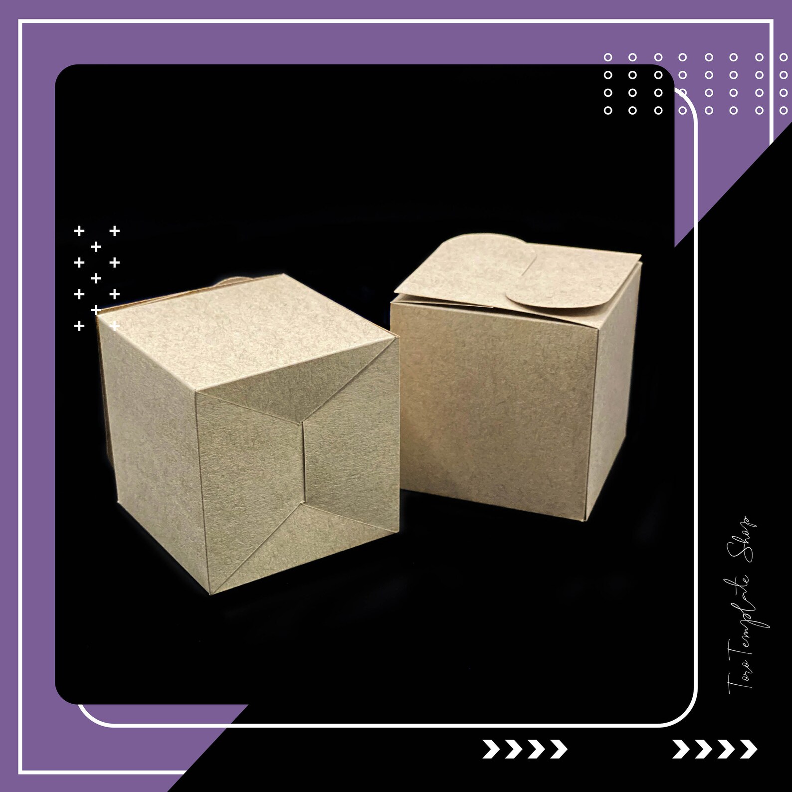 Square Box Template, Gift Box Template, Candy Box Template, Cookies Box ...