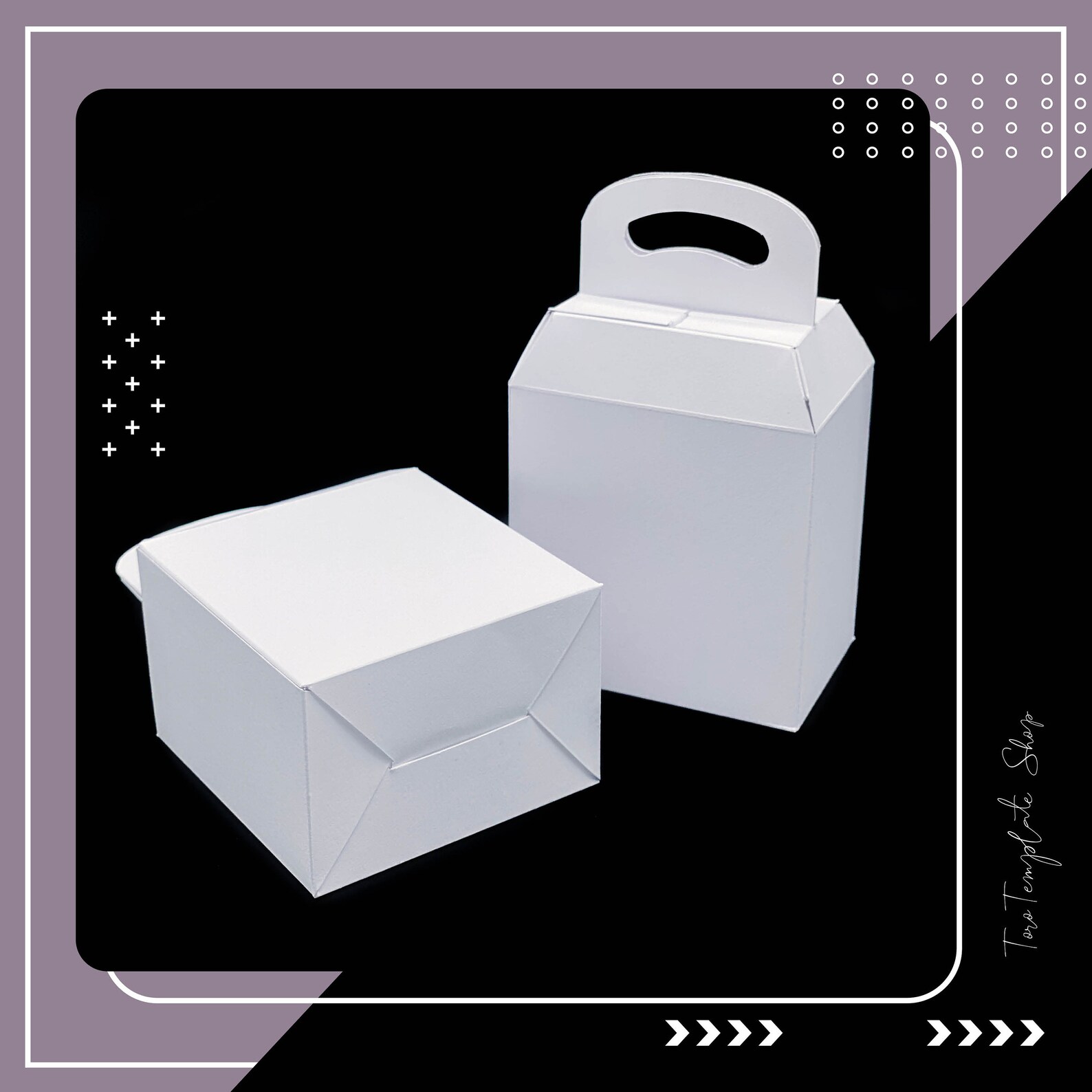 Box With Handle Template, Gift Box Template, Candy Box Template ...