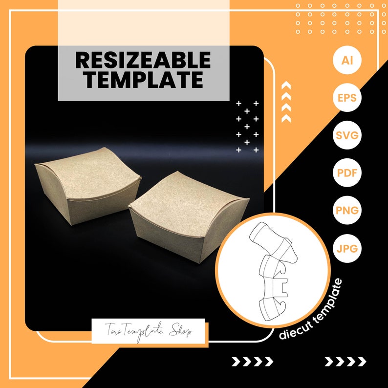 Curved Box Template, Cookies Box Template, Gift Box Template, Candy Box ...
