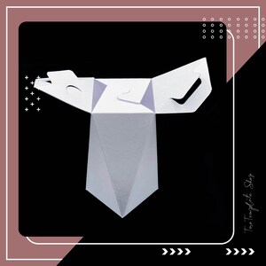 Angled Side Box With Handle Template, Gift Box Template, Candy Box ...