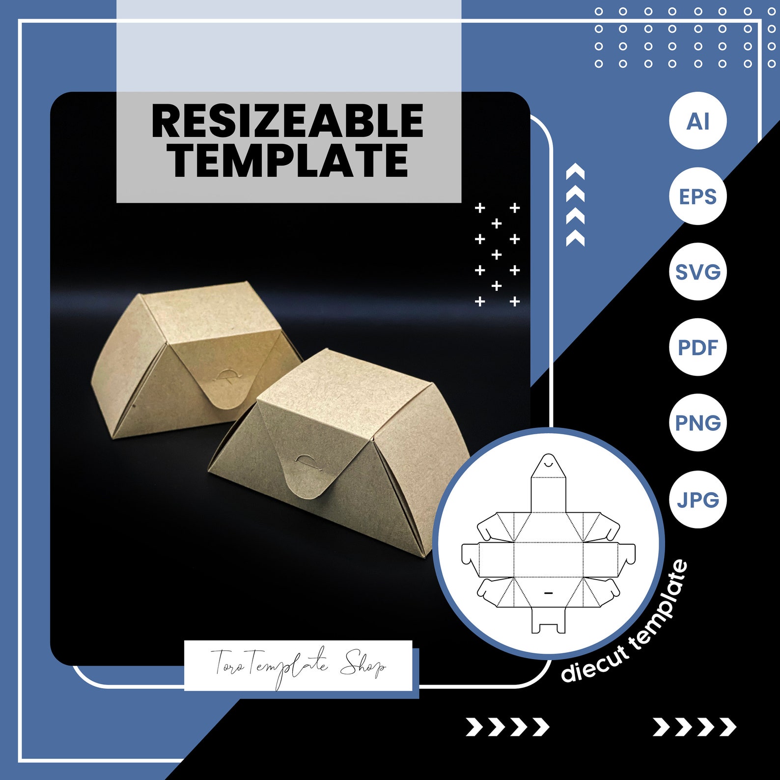 Trapezoid Box Template, Box Template, Cookies Box Template, Gift Box ...