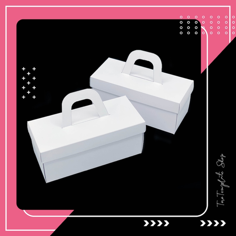 Rectangle Box With Handle Template, Gift Box Template, Candy Box ...
