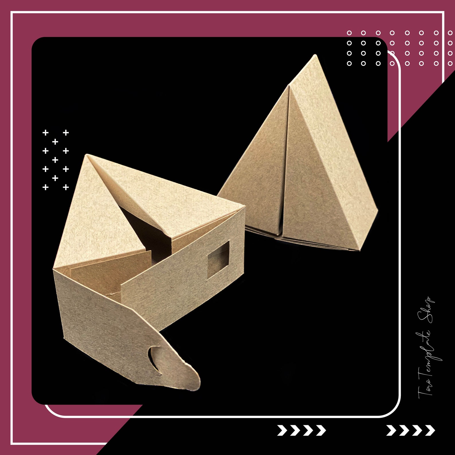 Triangle Box Template, Gift Box Template, Candy Box Template, Cookies ...