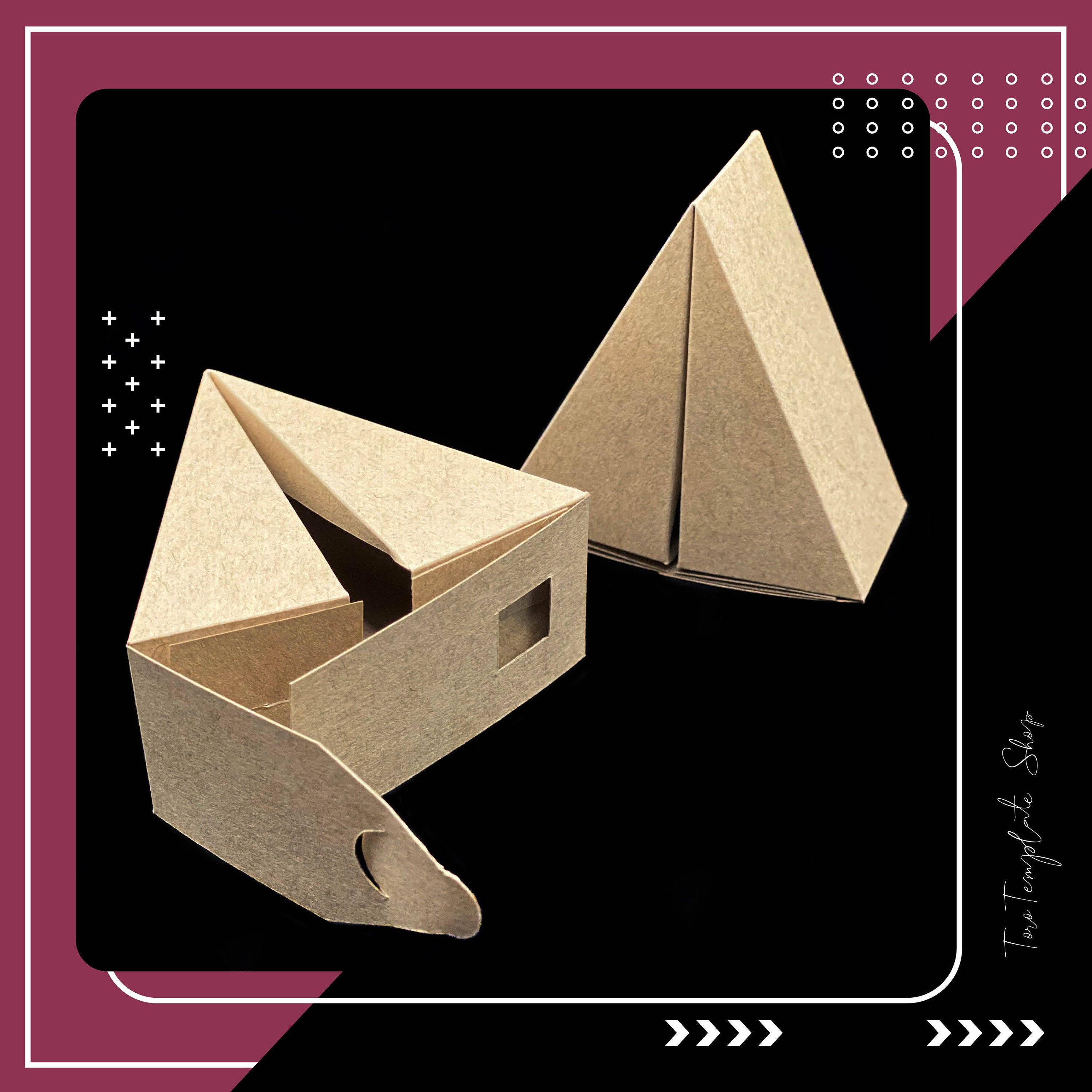 Plantilla de caja triangular, plantilla de caja de regalo, plantilla de ...