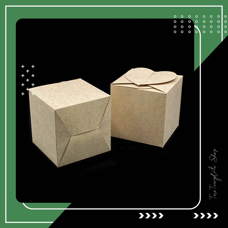 Heart Lock Box Template: Square Gift Box (digital Download) - Etsy