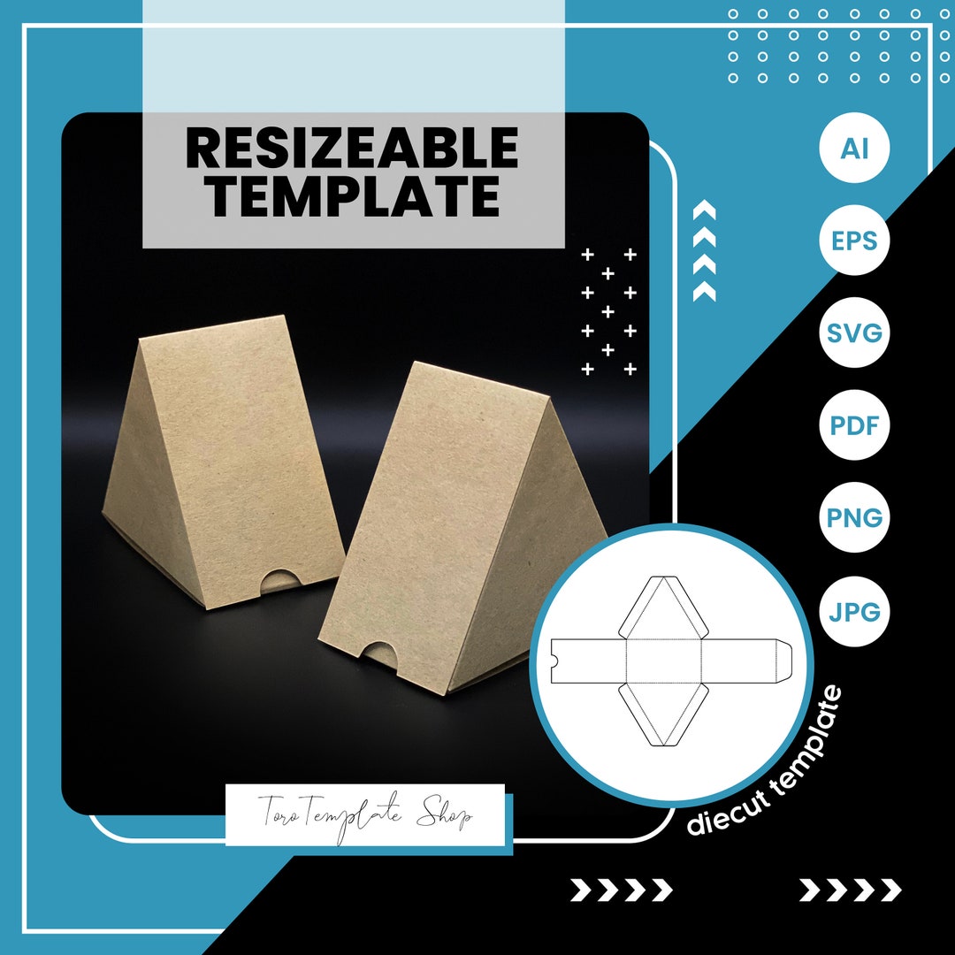 Triangle Box Template, Box Template, Cookies Box Template, Gift Box ...