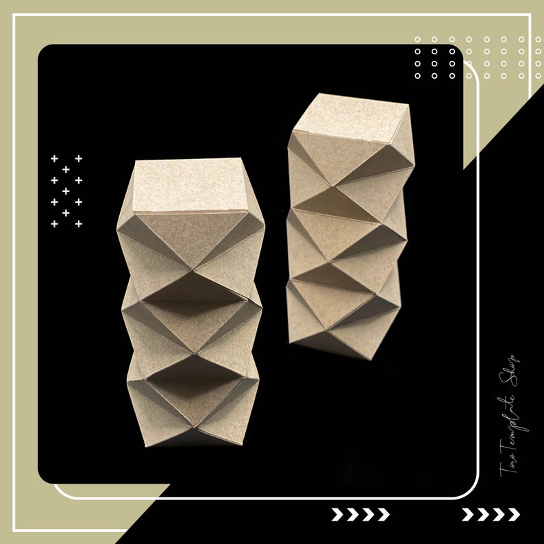 Zigzag Box Template, Gift Box Template, Candy Box Template, Resizeable ...