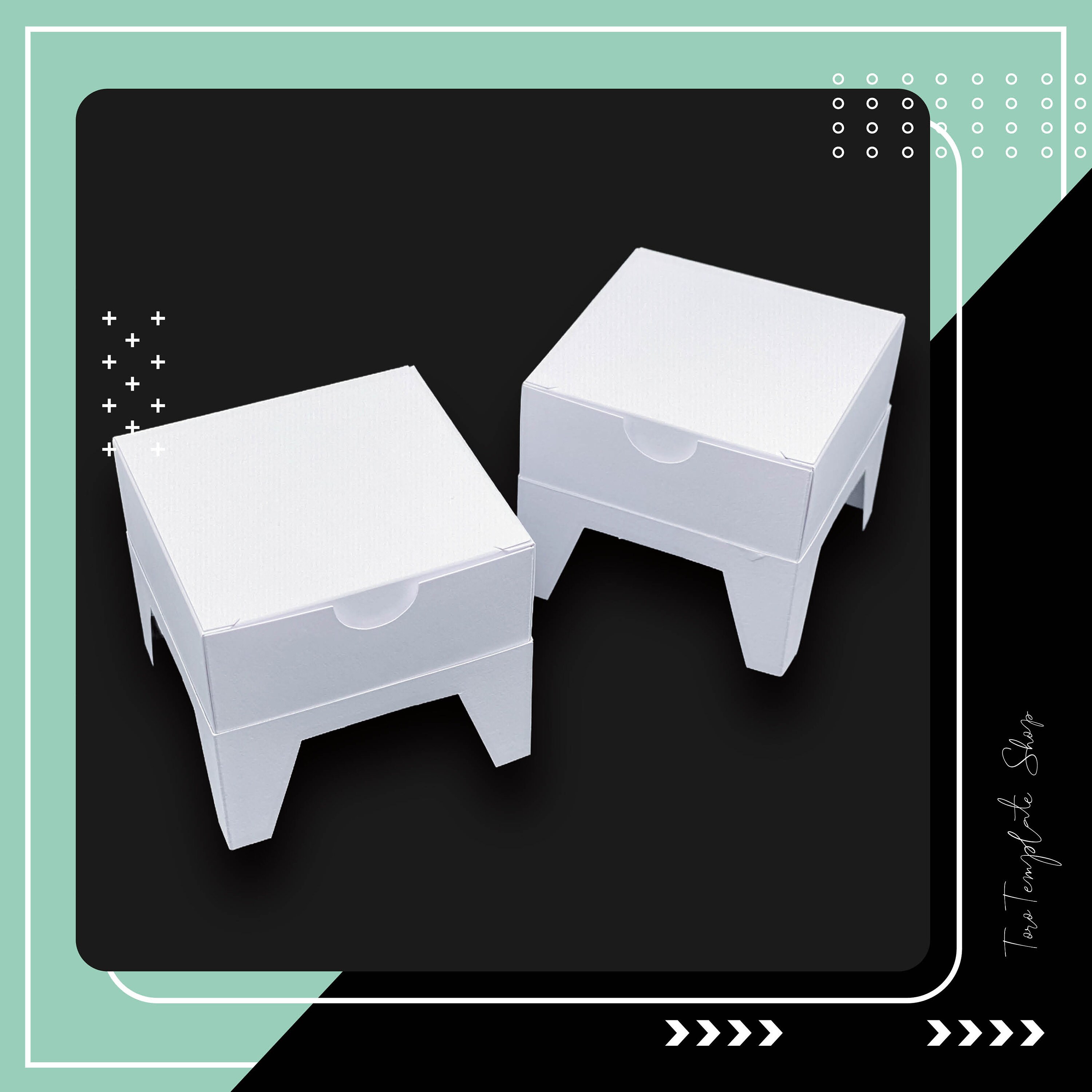 Square Box With Base Template, Gift Box Template, Candy Box Template ...