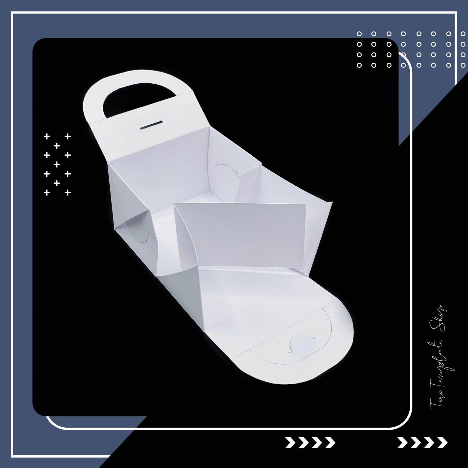 Rectangle Gift Box Template With Handle (digital Download) - Etsy