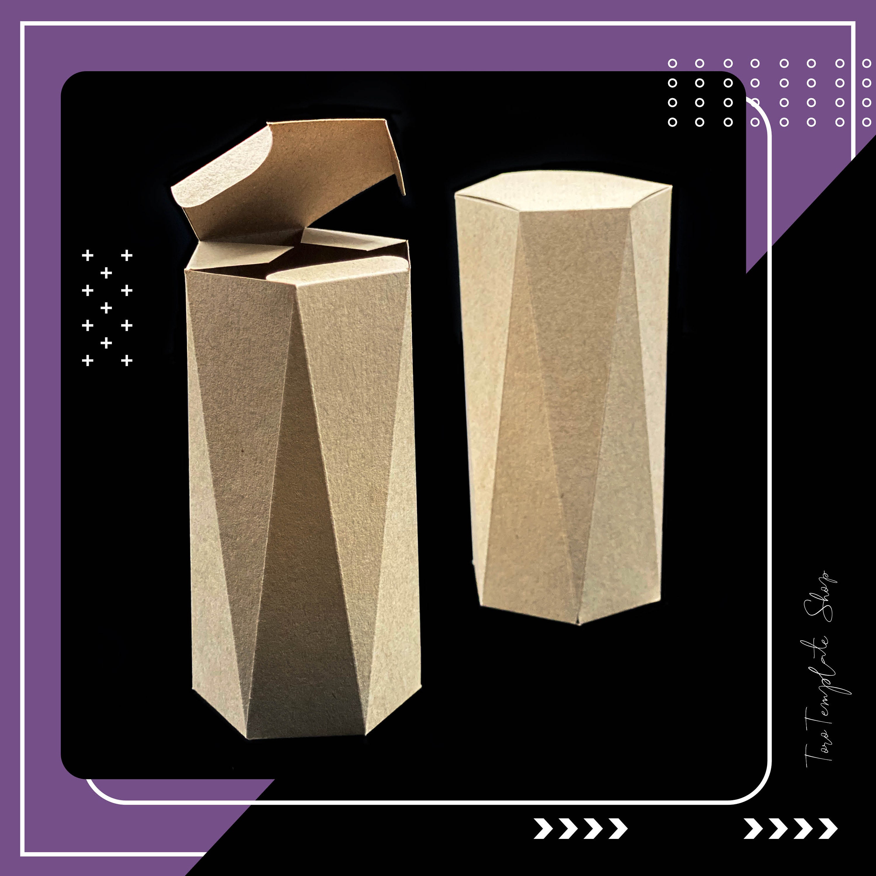 Hexagon Zigzag Box Template, Gift Box Template, Candy Box Template ...