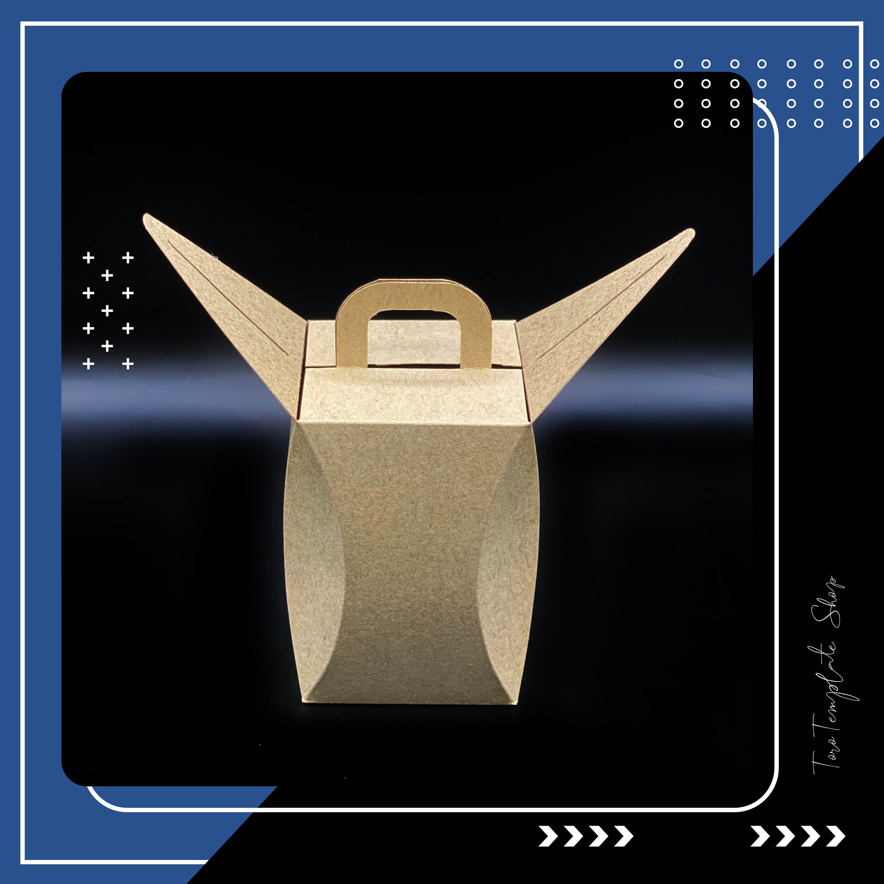 Box With Handle Template, Curved Box Template, Gift Box Template, Candy ...