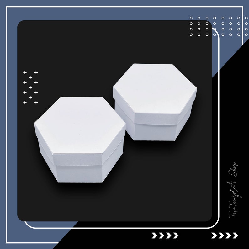 Hexagon Box Template, Box With Lid Template, Gift Box Template, Candy ...