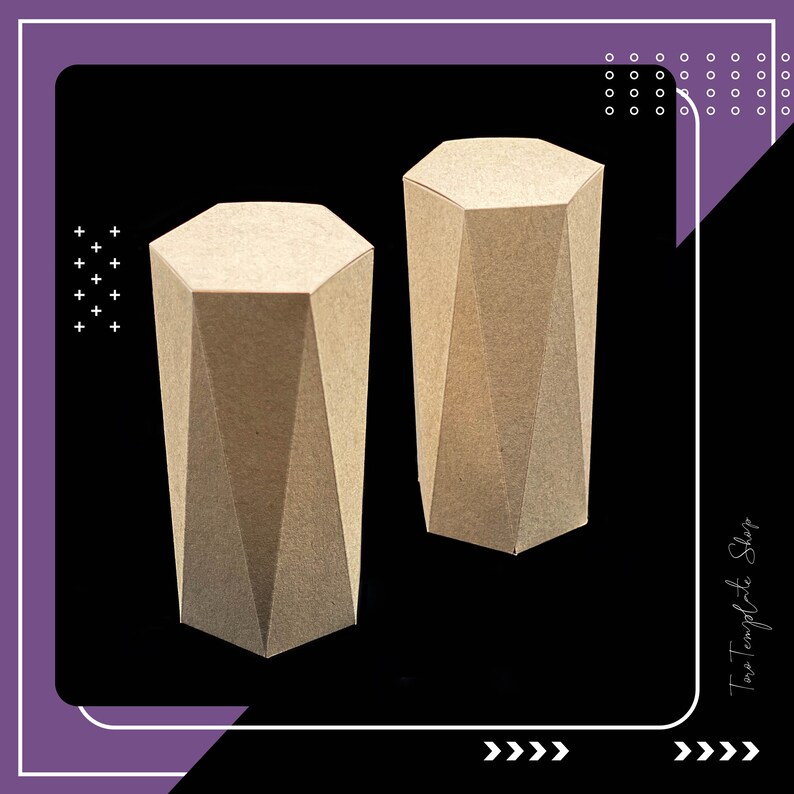 Hexagon Zigzag Box Template, Gift Box Template, Candy Box Template ...