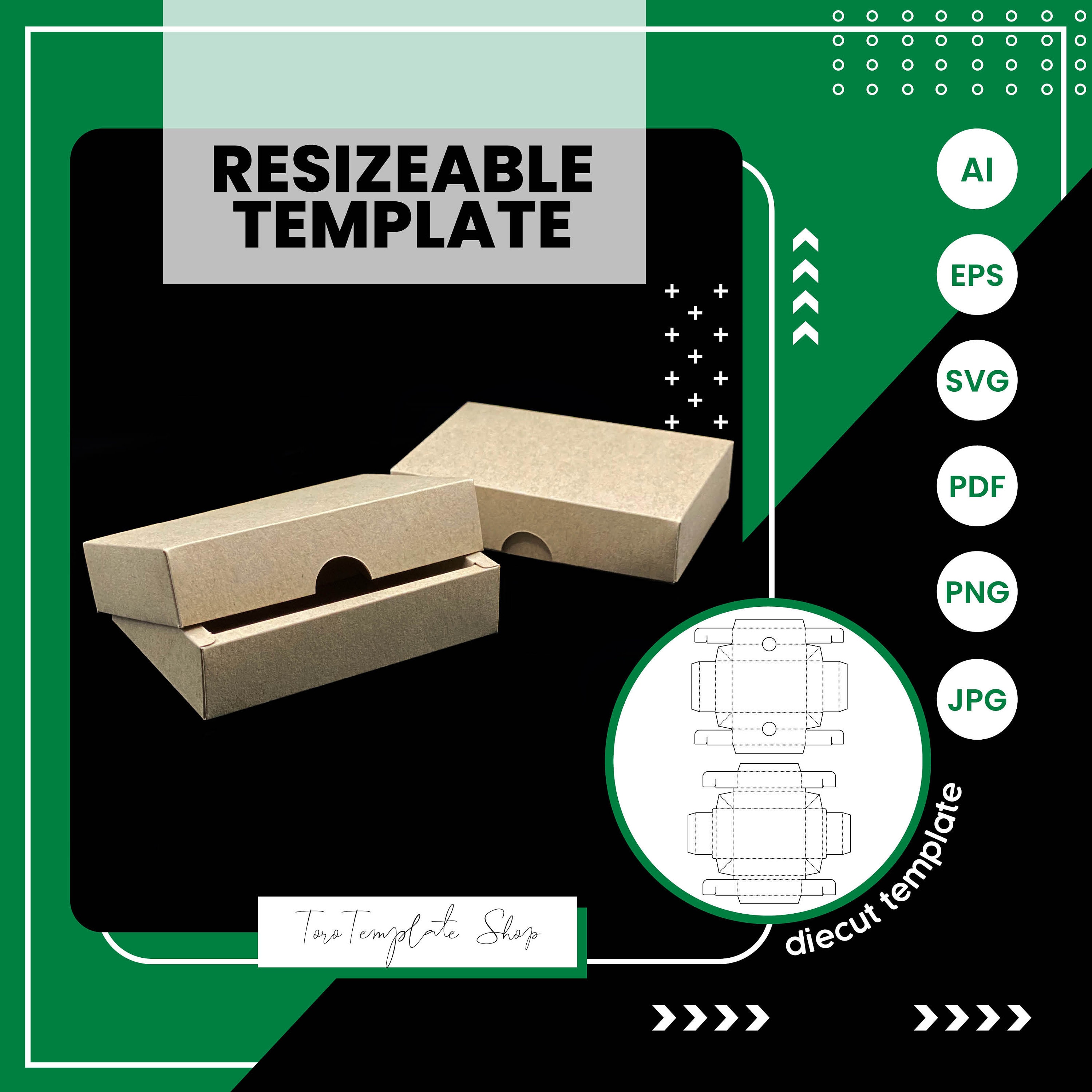 Rectangle Box With Lid Template Gift Box Template Candy Box - Etsy