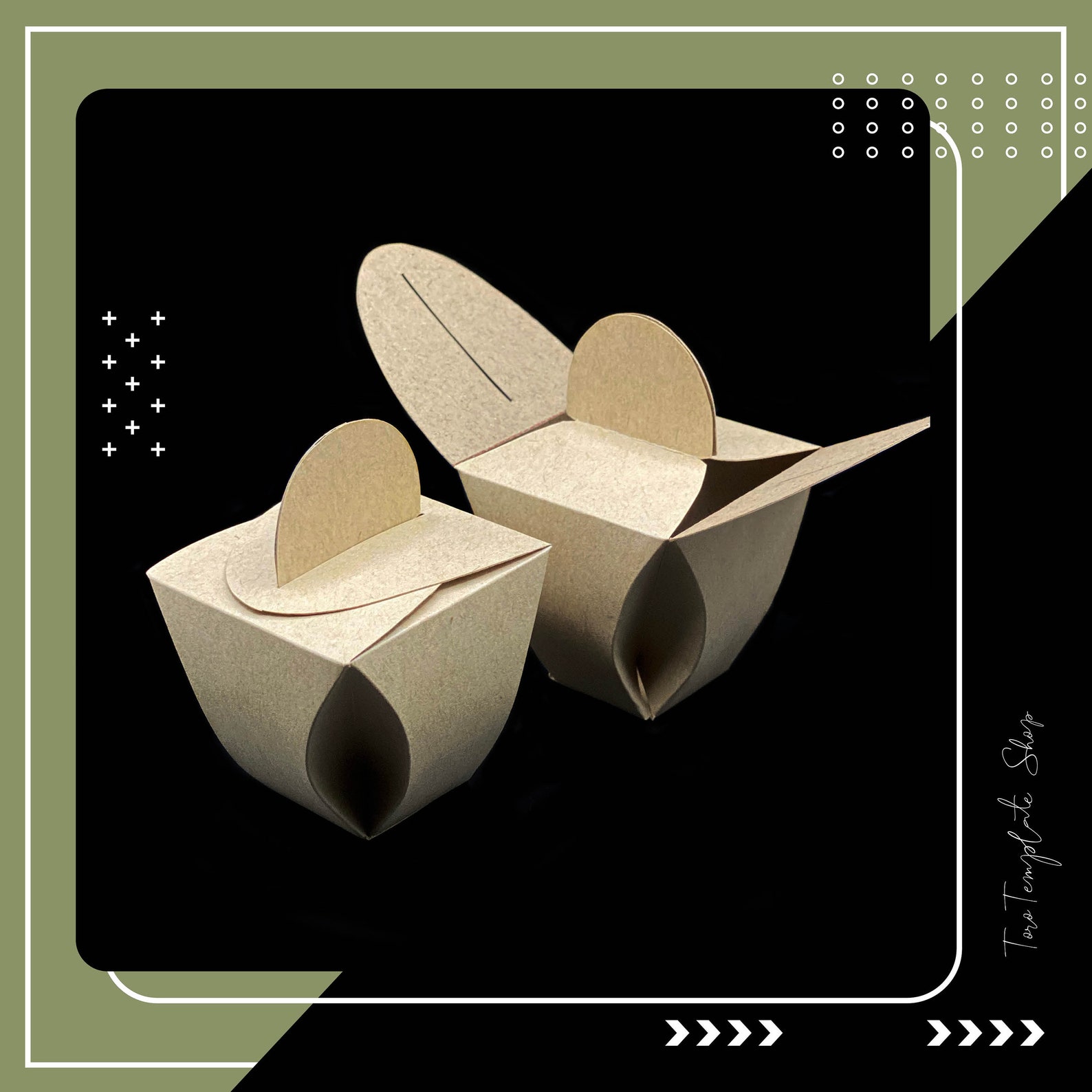 Curved Box Template, Gift Box Template, Candy Box Template, Cookies Box ...