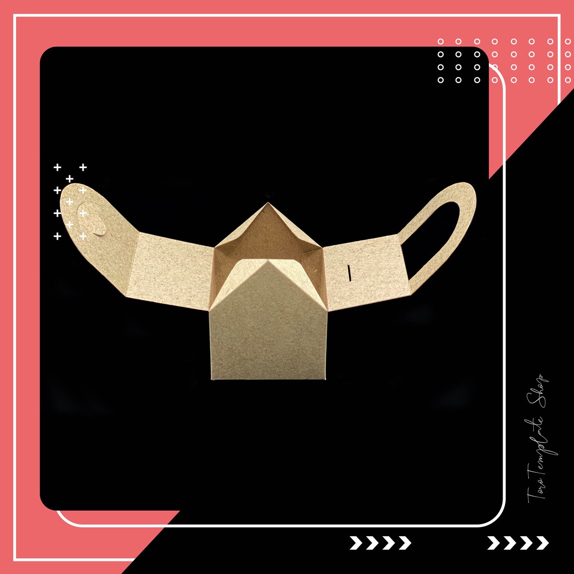 House Shape Box With Handle Template, Gift Box Template, Candy Box ...