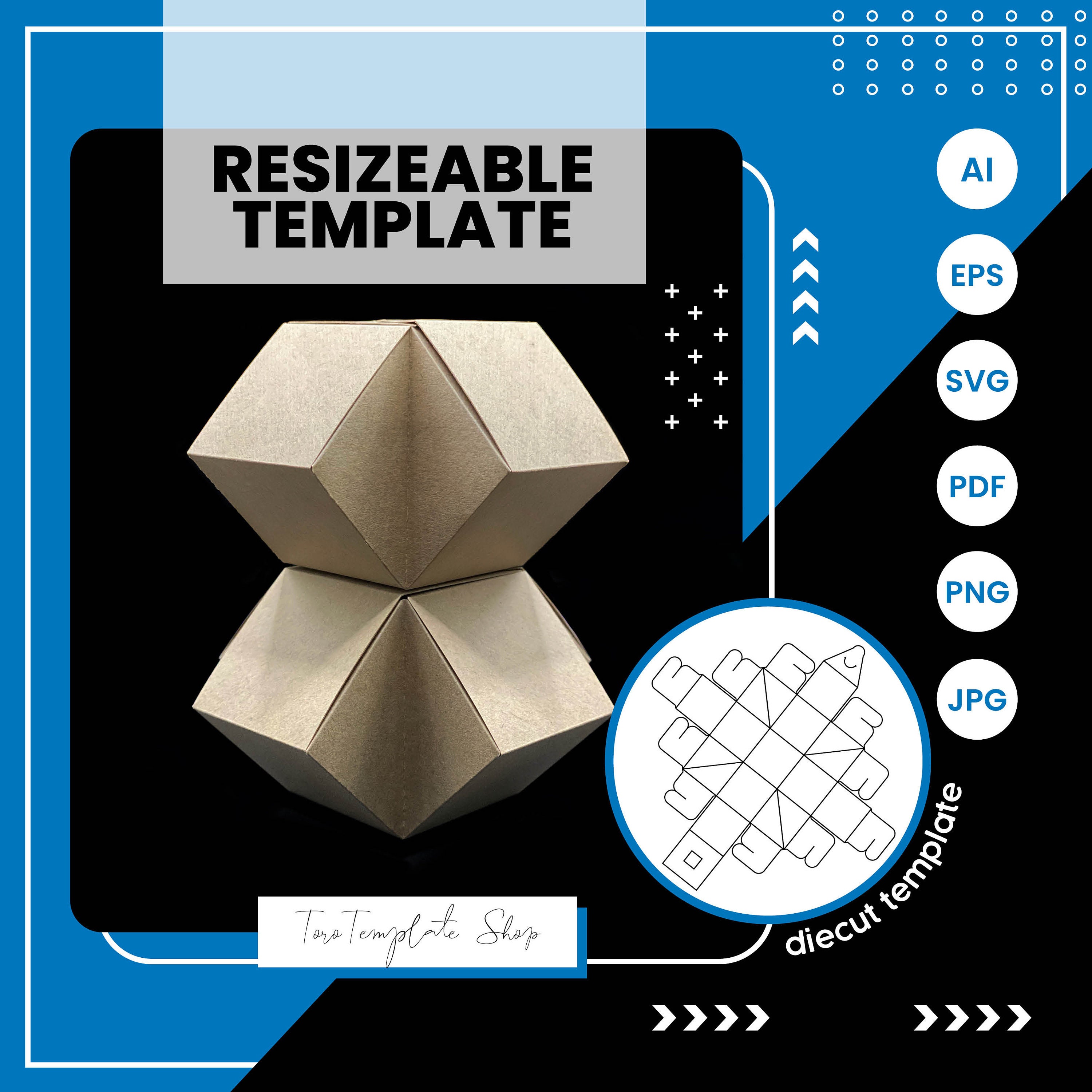 Rectangle Cut Corner Box Template, Gift Box Template, Candy Box ...
