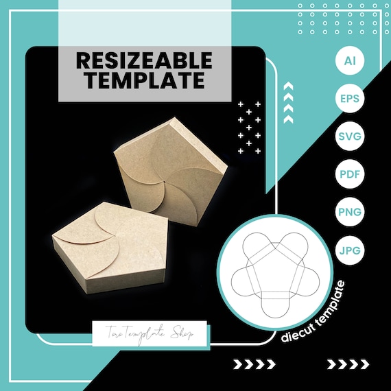 Pentagon Box Template Cookies Box Template Gift Box - Etsy