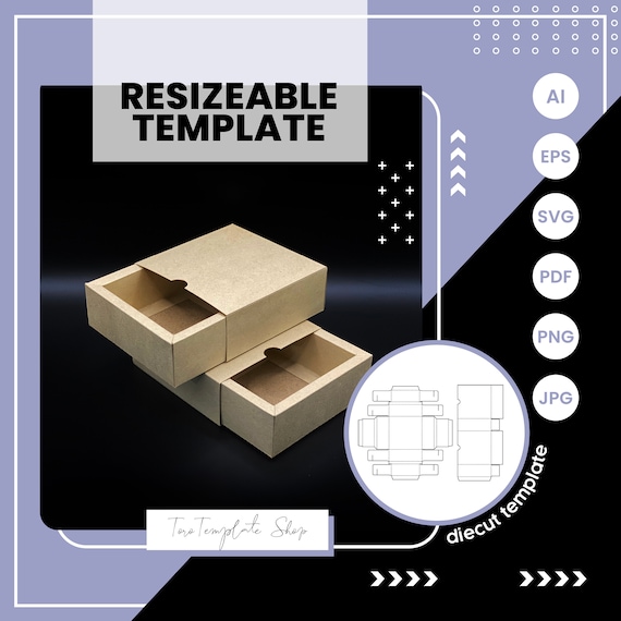 Drawer Box Template Box Template Cookies Box Template Gift - Etsy