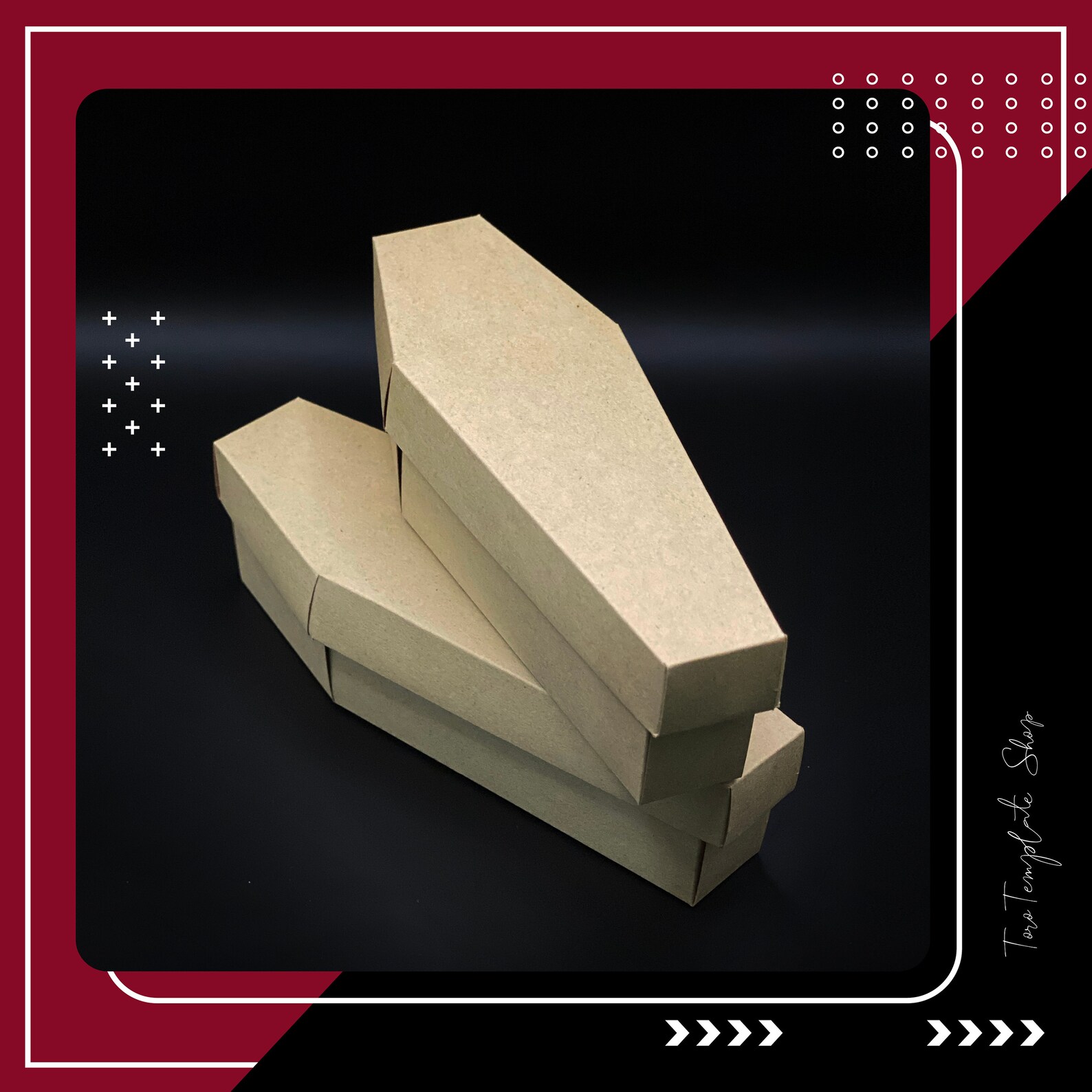 Vampire Coffin Box Template: Resizeable Gift/jewelry/candy Box (digital ...