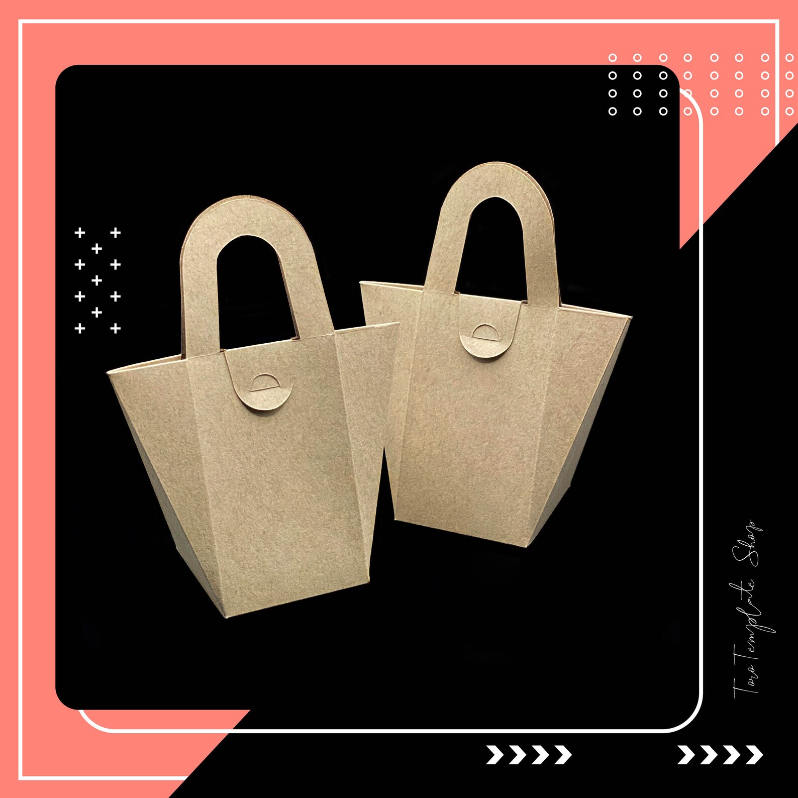 Box With Handle Template, Gift Box Template, Candy Box Template ...