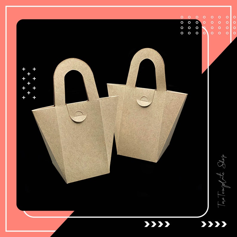 Box With Handle Template, Gift Box Template, Candy Box Template ...