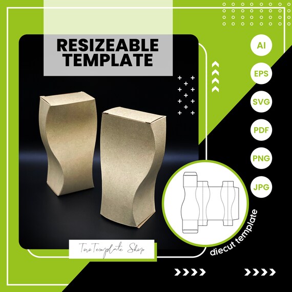 Curved Box Template Gift Box Template Box Template Candy | Etsy