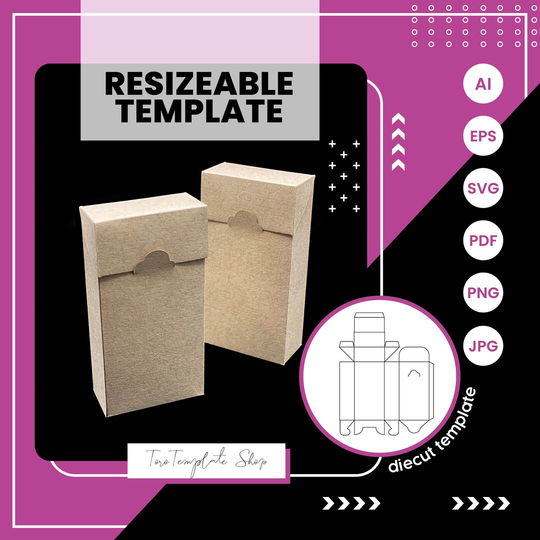 Cigarette Box Template, Rectangle Box Template, Gift Box Template ...