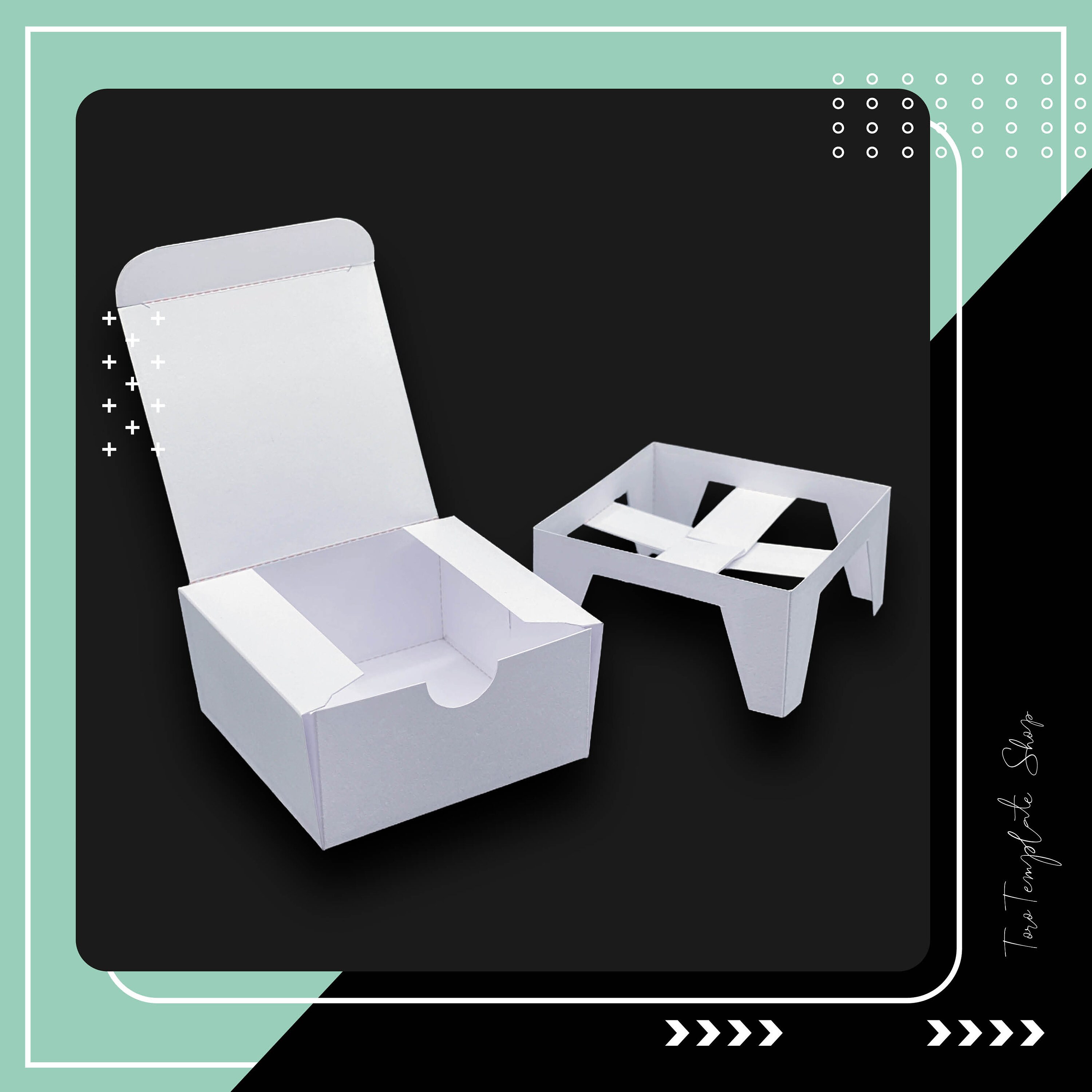 Square Box With Base Template Gift Box Template Candy Box - Etsy