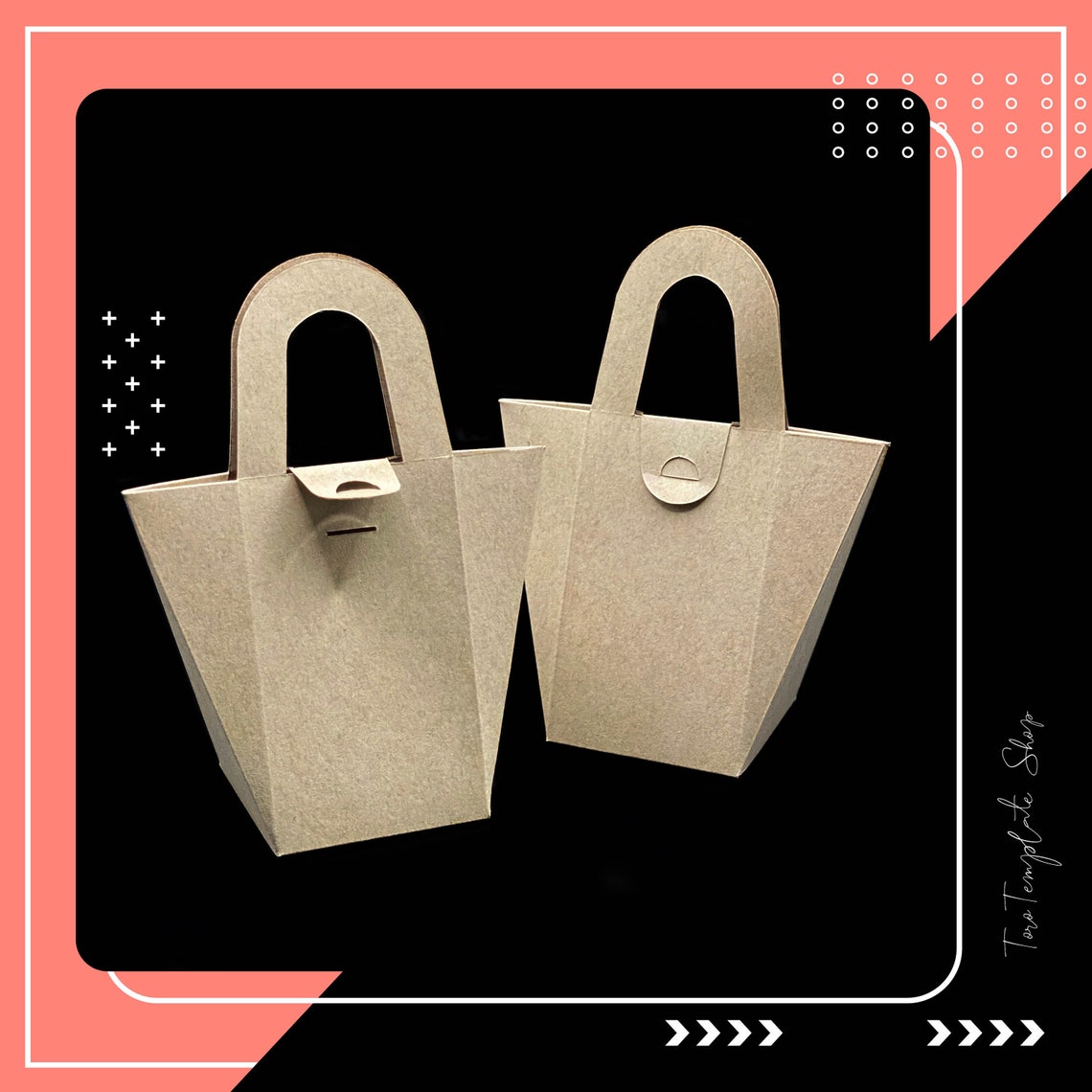 Box With Handle Template, Gift Box Template, Candy Box Template ...