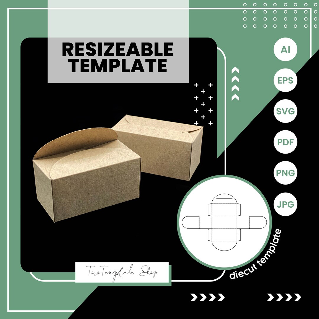 Rectangle Box Template, Gift Box Template, Candy Box Template, Cookies ...