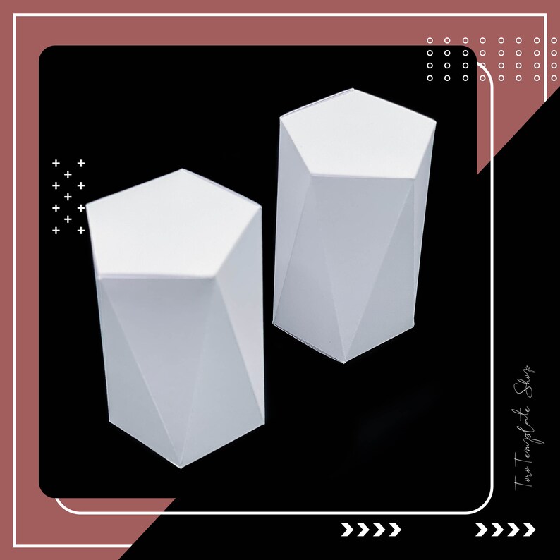 Pentagon Zigzag Box Template, Gift Box Template, Candy Box Template ...