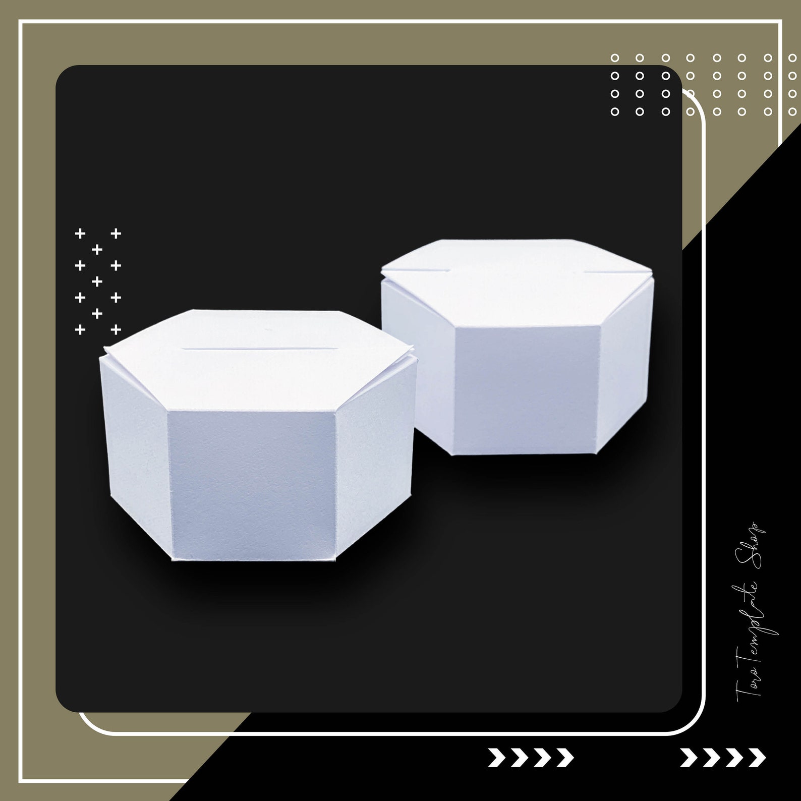 Hexagon Box Template, Gift Box Template, Candy Box Template, Resizeable ...