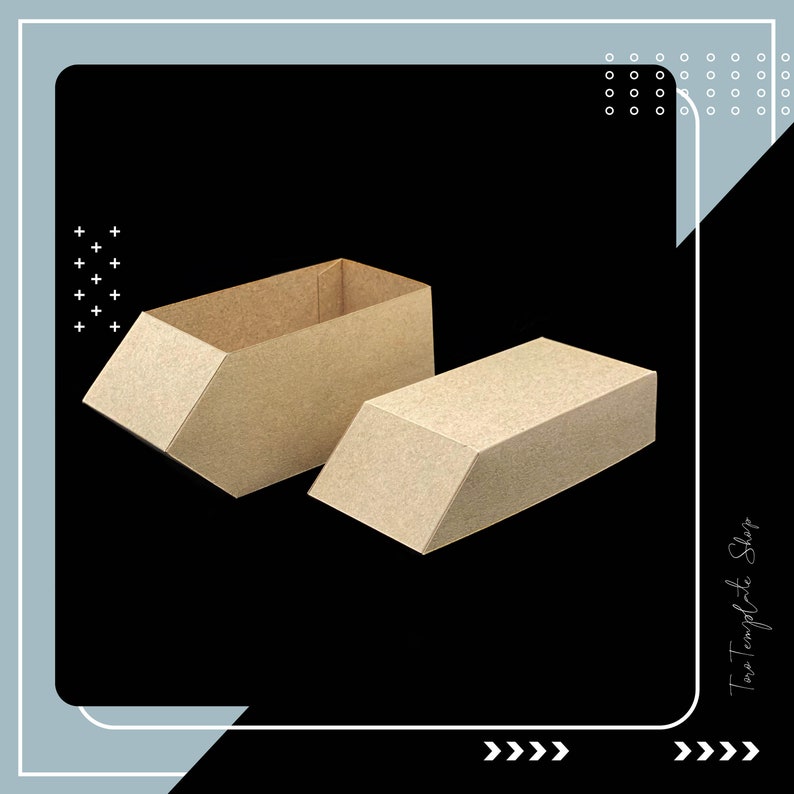 Trapezoid Box With Lid Template, Gift Box Template, Candy Box Template ...