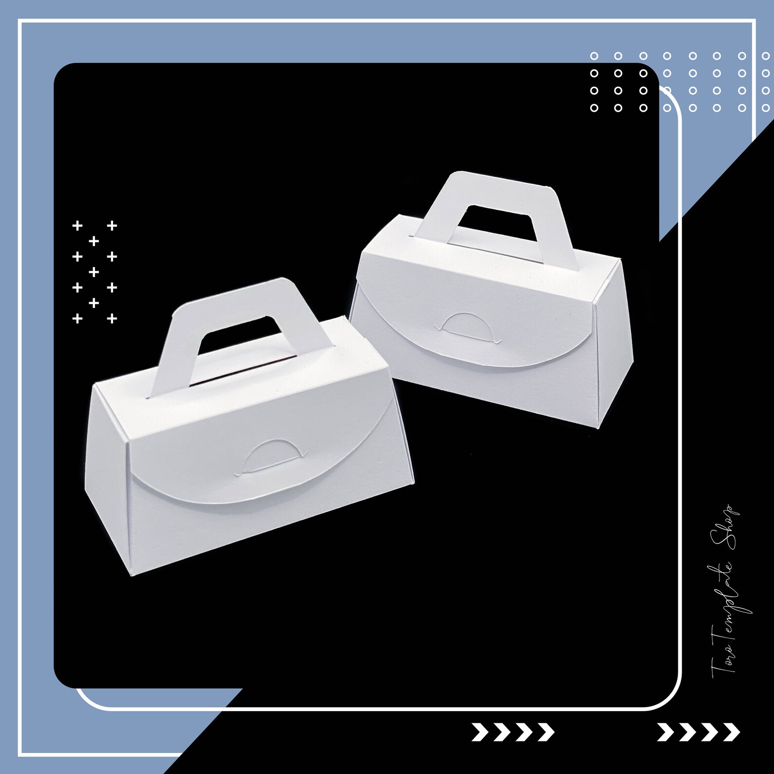 Trapezoid Handle Box Template: Resizeable Gift & Candy Box (digital ...