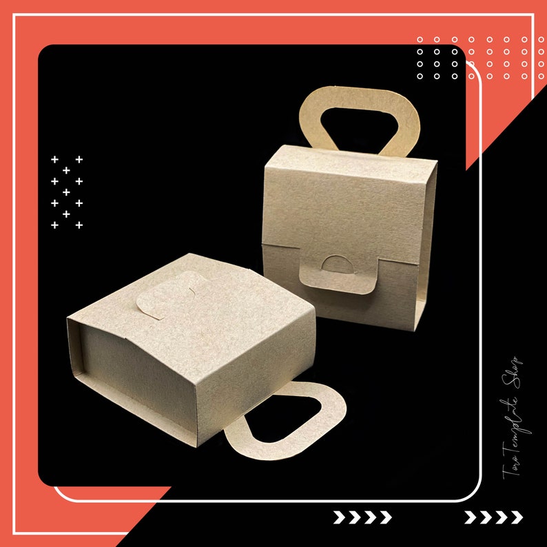 Box With Handle Template, Gift Box Template, Candy Box Template ...