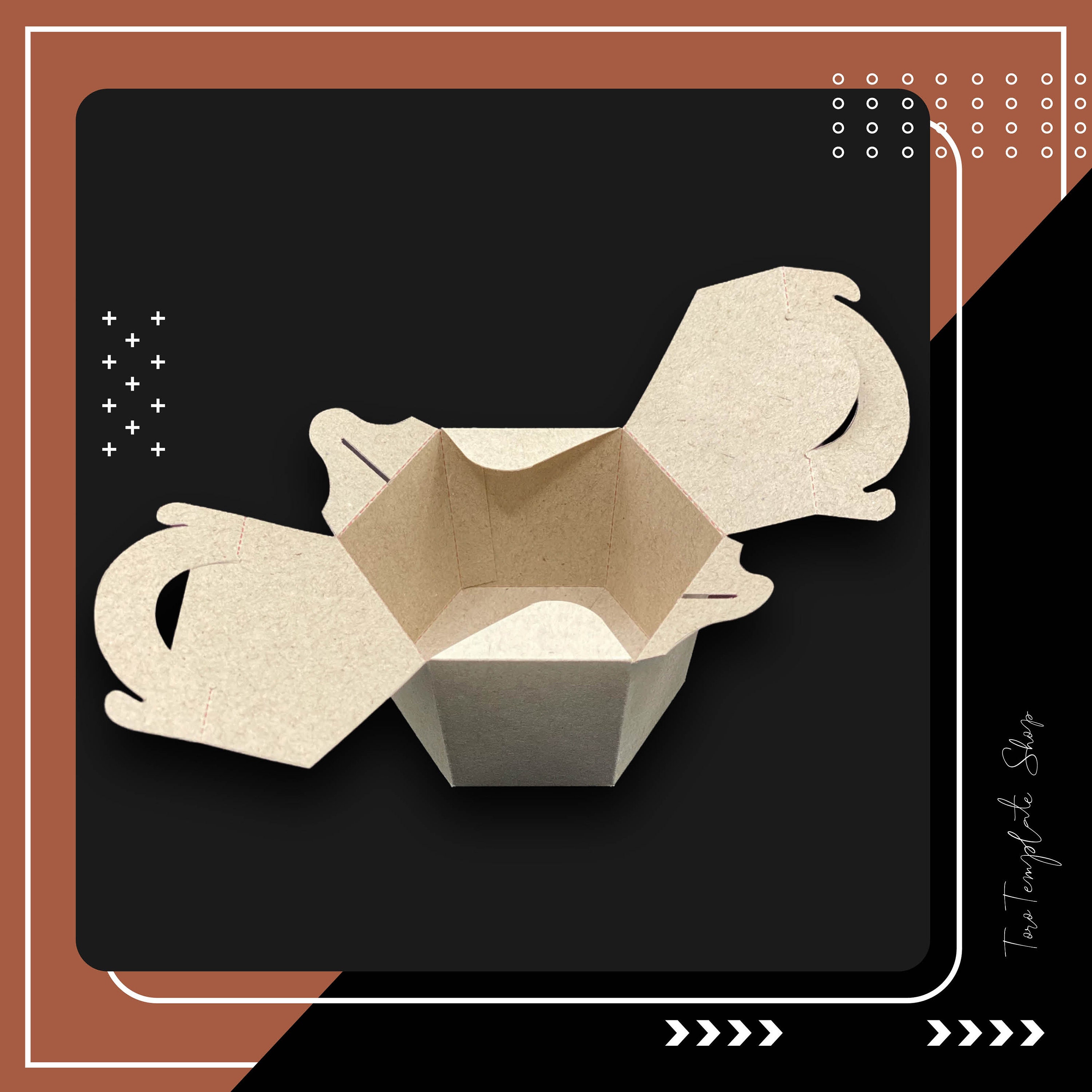 Hexagon Box With Handle Template, Gift Box Template, Candy Box Template ...