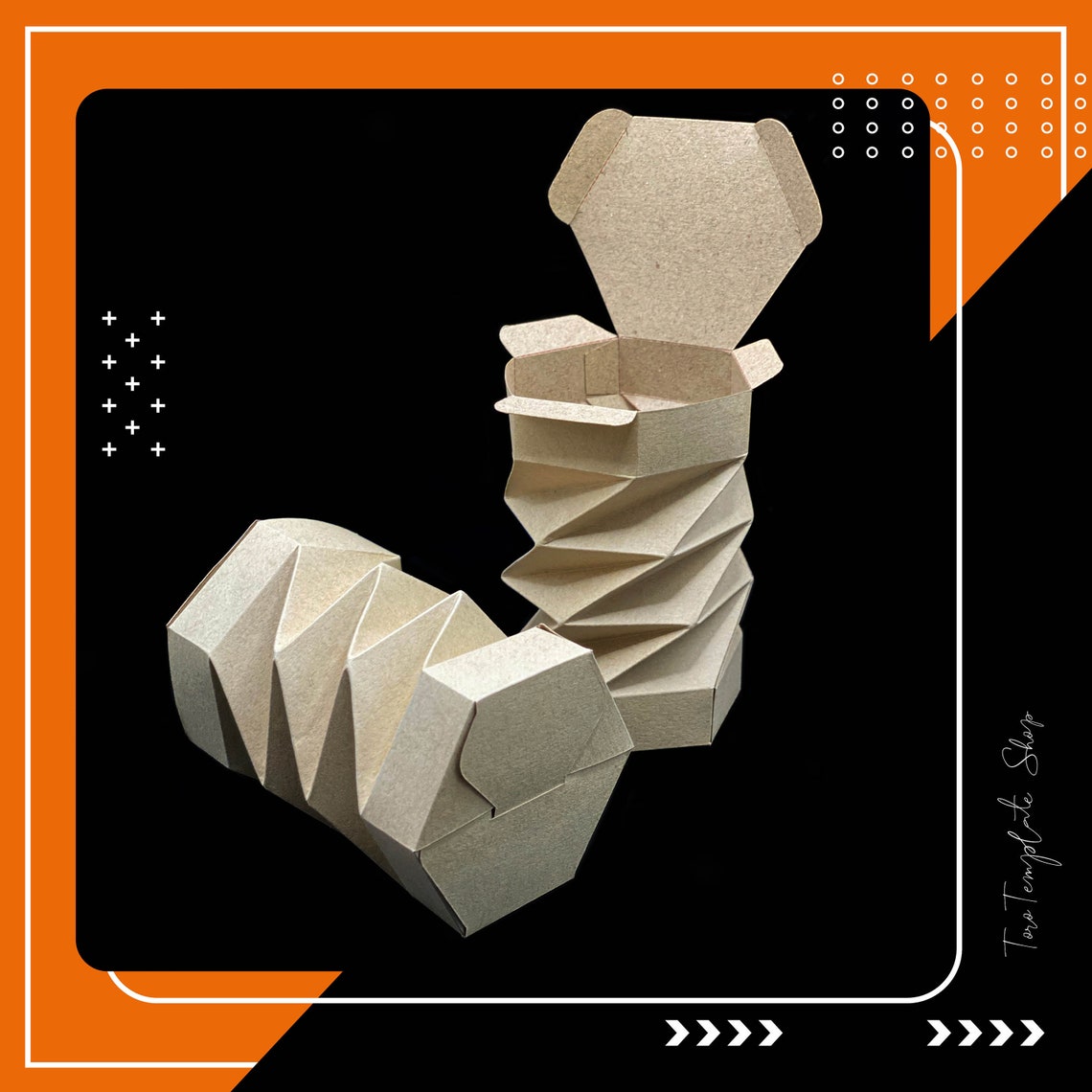 Hexagon Zigzag Box Template, Gift Box Template, Candy Box Template ...