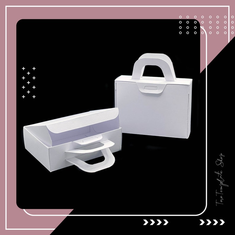 Rectangle Box With Handle Template, Gift Box Template, Box Template ...